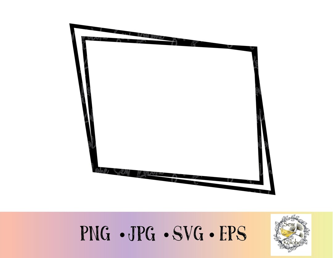 Double Slanted Rectangle Frame SVG, Rectangle Frame, Rectangle SVG ...