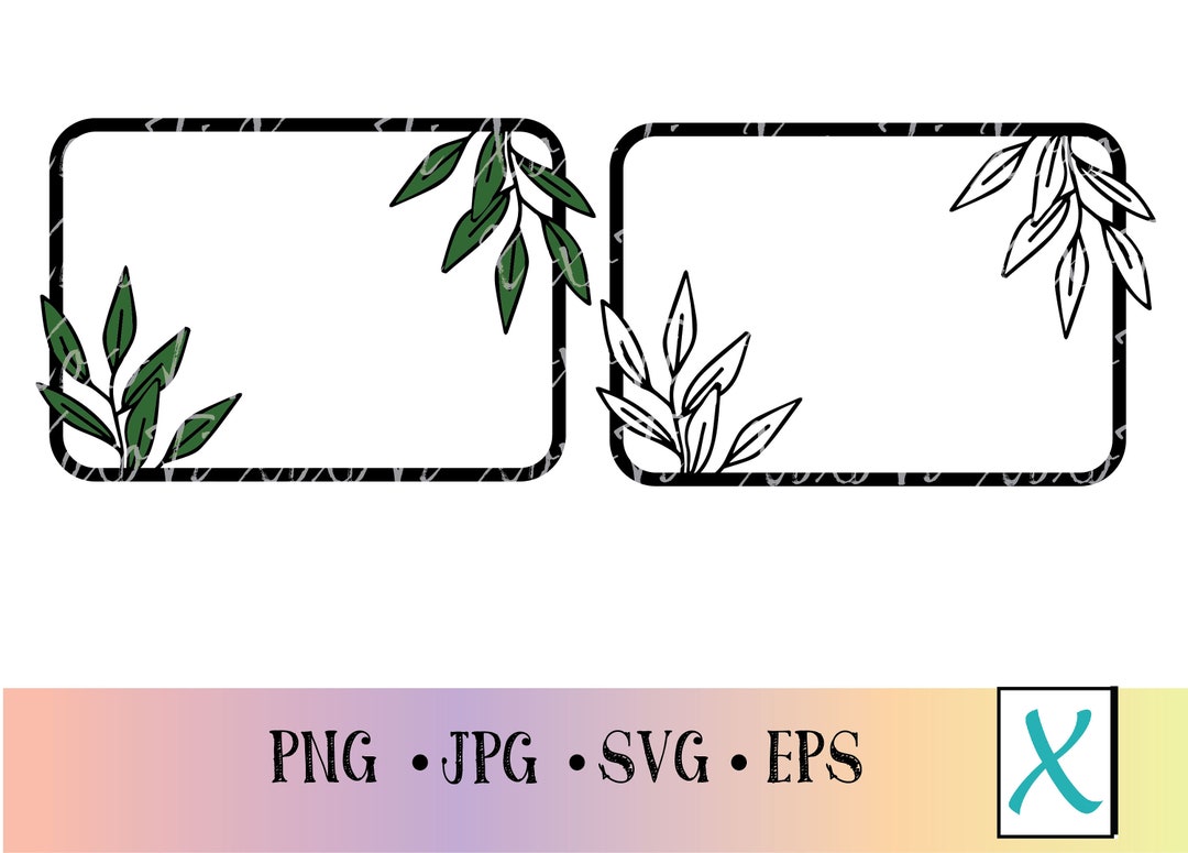 Thick Rounded Corner Rectangle Frame With Leaves|shape Svg|rectangle ...