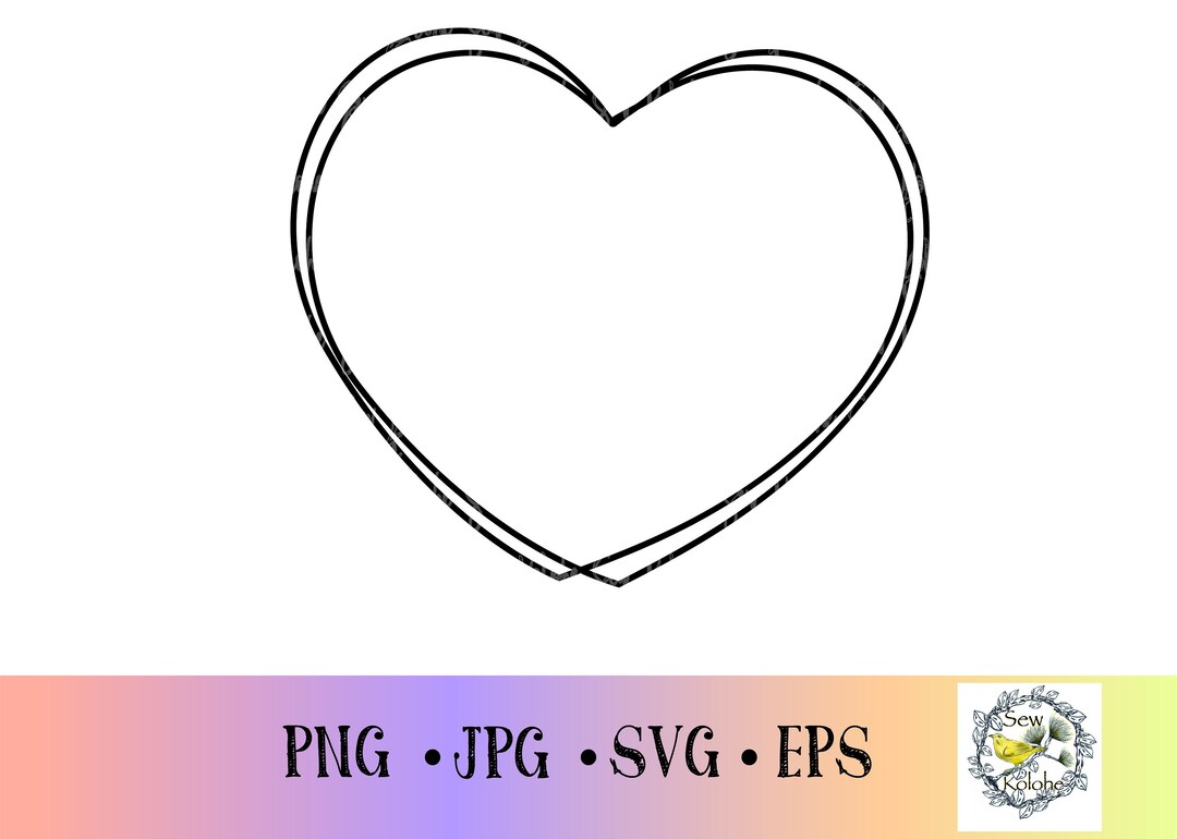 Layered Heart Frame, Shape SVG, Heart PNG, Frame SVG, Cut File, Digital ...