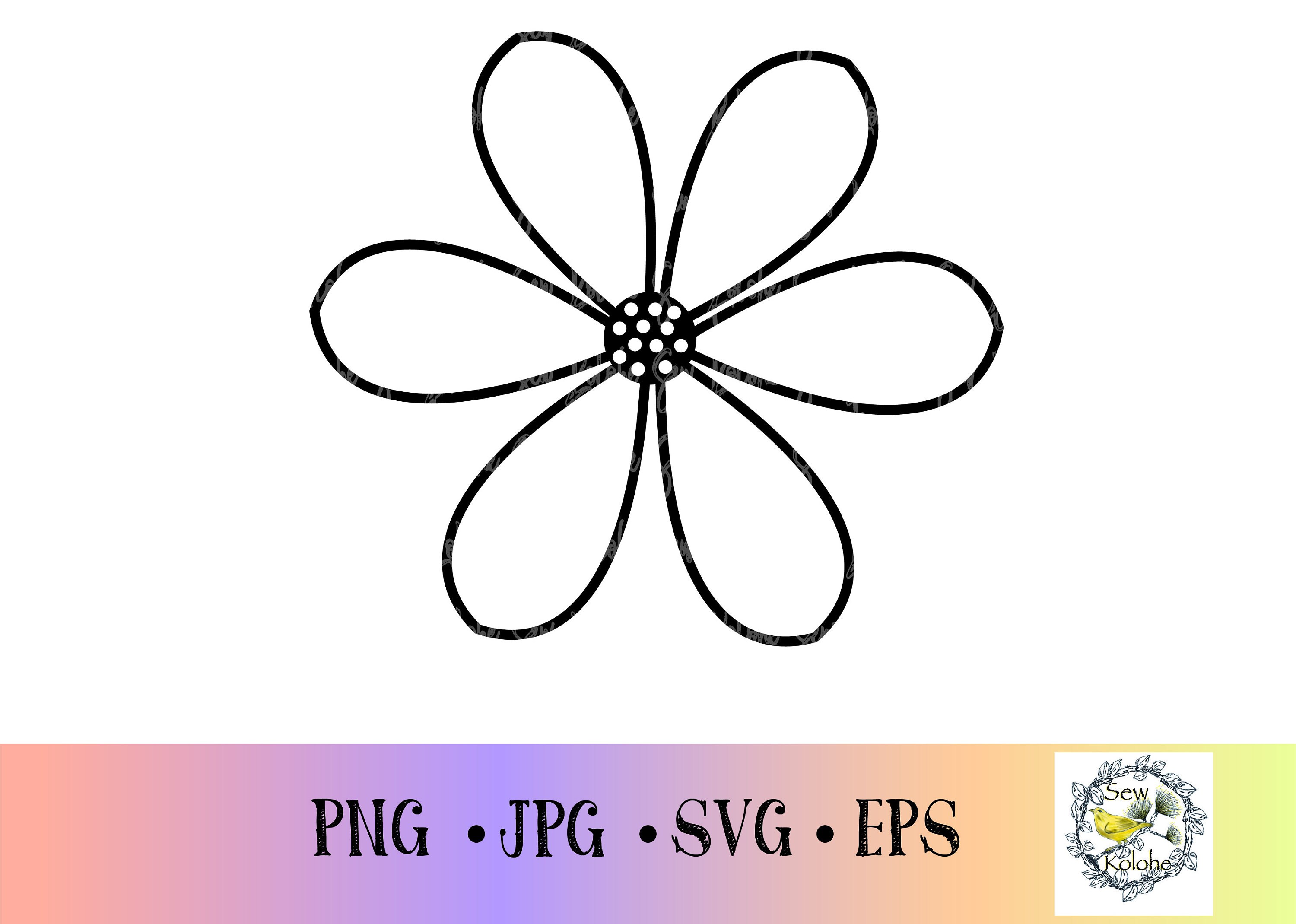 Simple Flower Cut File, Clipart SVG, Flower PNG, Flower SVG, Cut File ...
