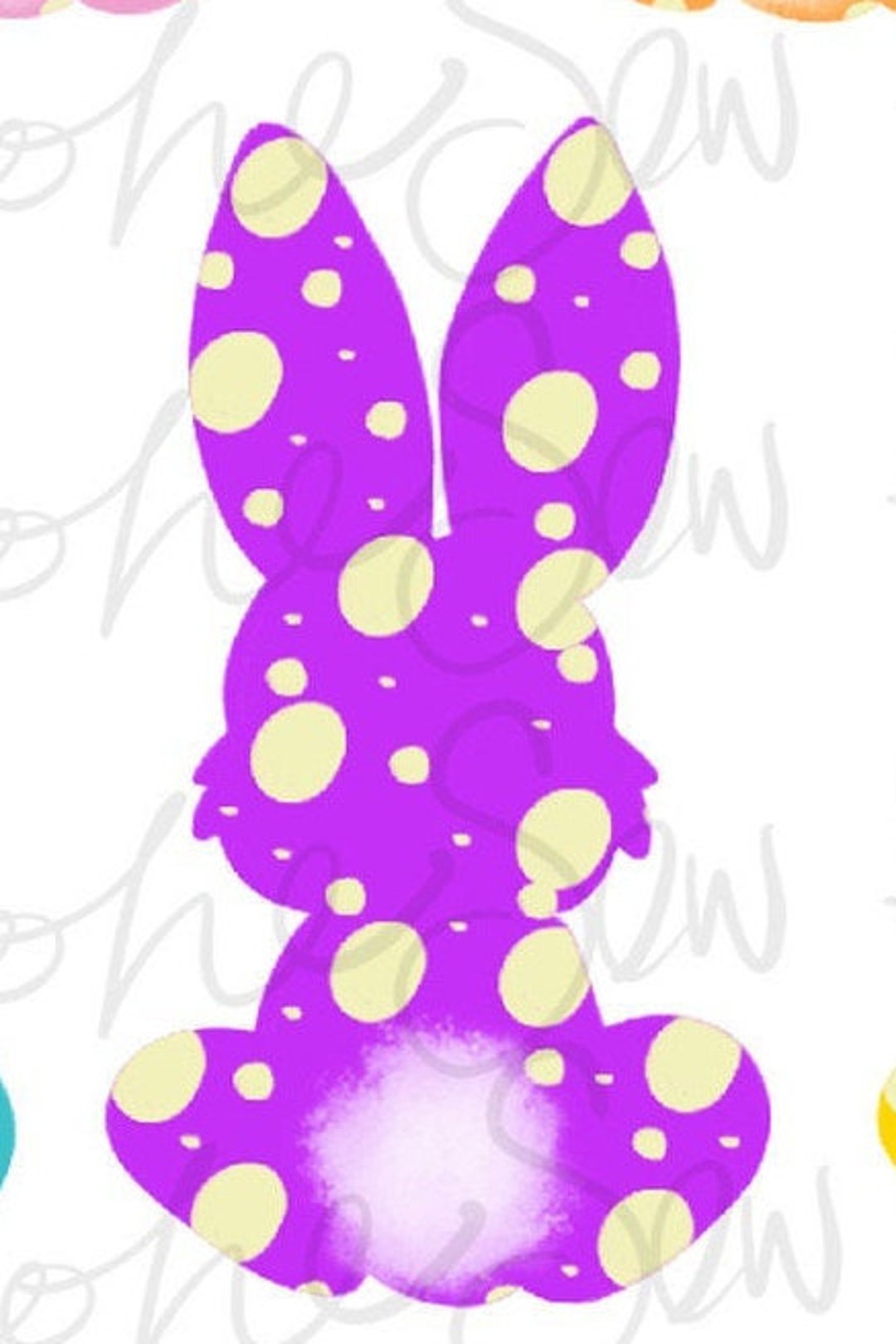 Purple Polka Dot Easter Bunny Png File , Sublimation Files - Etsy