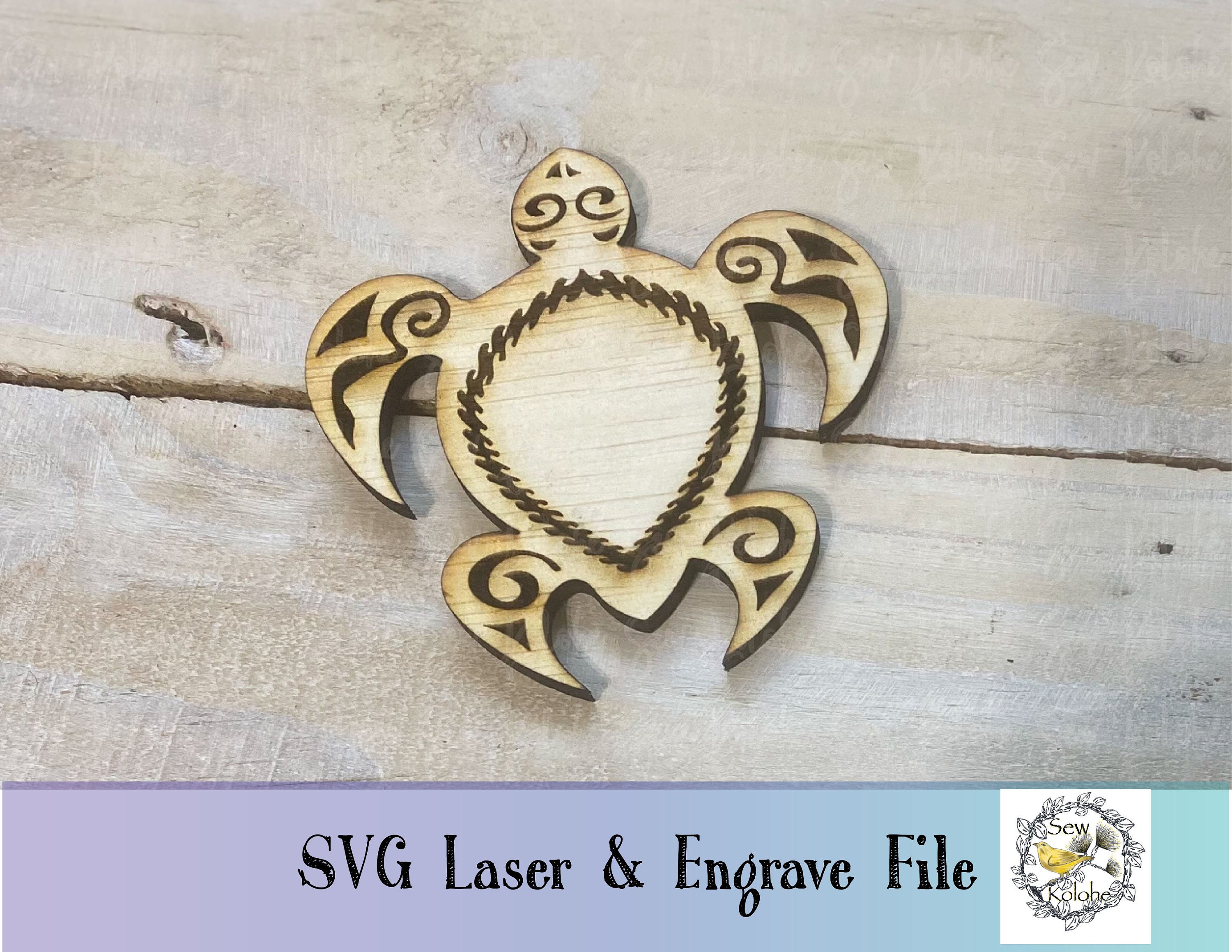 Hawaii Honu Turtle Laser and Engrave File, Honu Svg, Hawaiian Turtle ...