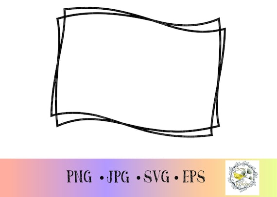 Double Wave Rectangle Frame Shape SVG Rectangle Wave PNG - Etsy