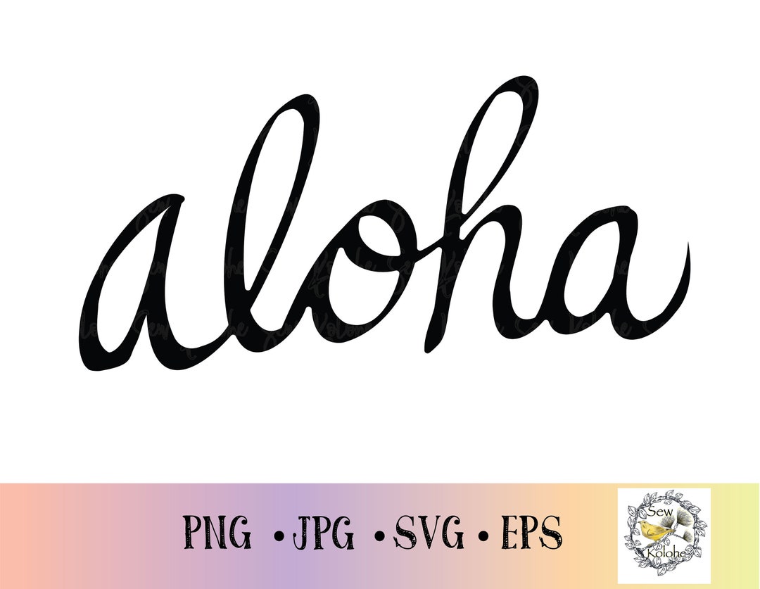 Handwritten Hawaiian Word Art Aloha Clipart, Aloha Svg, Clipart SVG ...