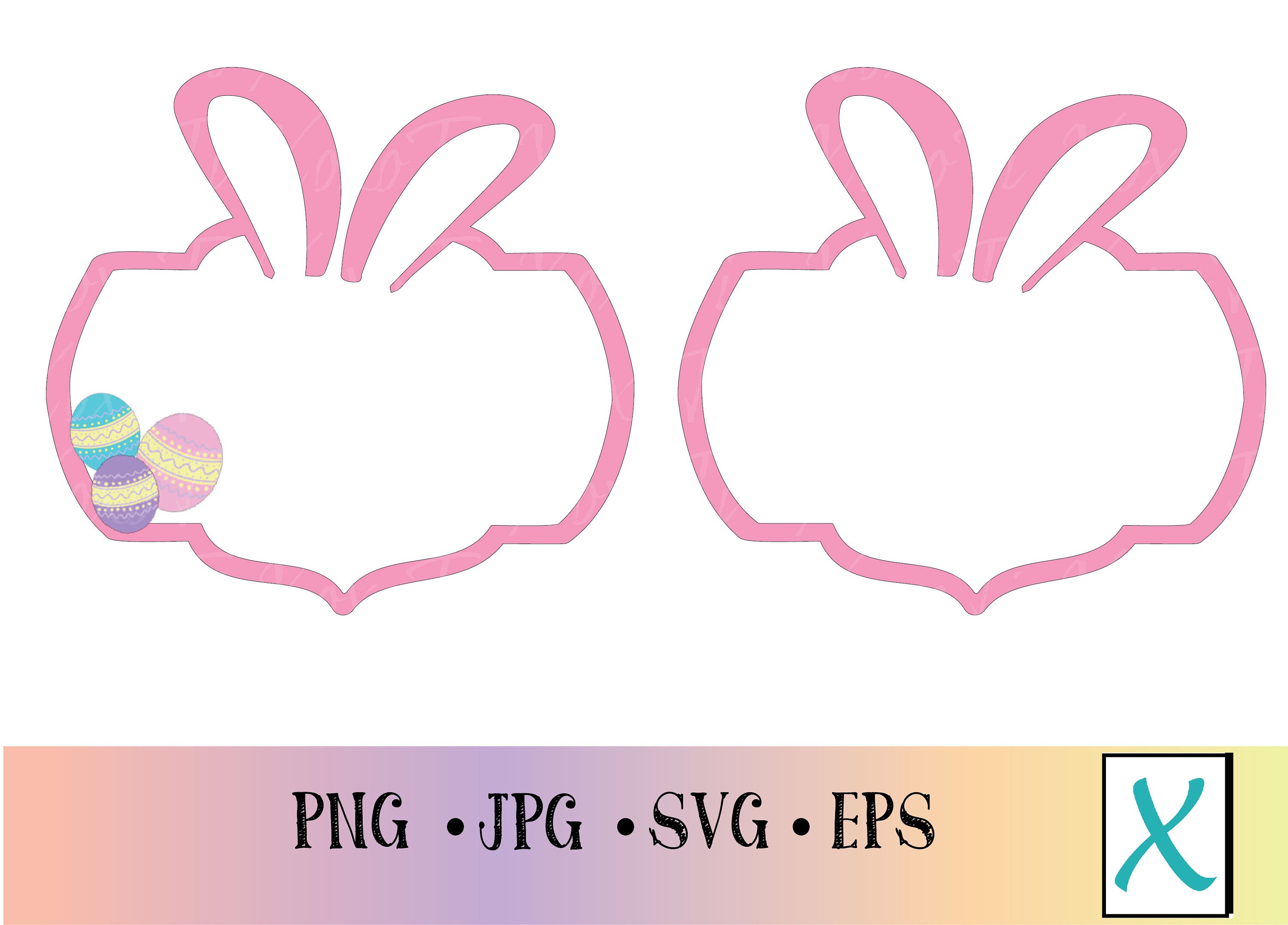 Easter-frame-bunny-ears-printable-cut File-cricut-holiday Frame-easter ...