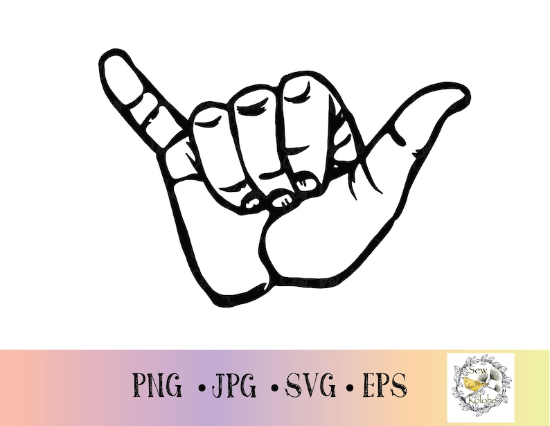 Hawaiian Shaka Simple Clipart, Hawaii Flower Svg, Clipart SVG, Shaka ...