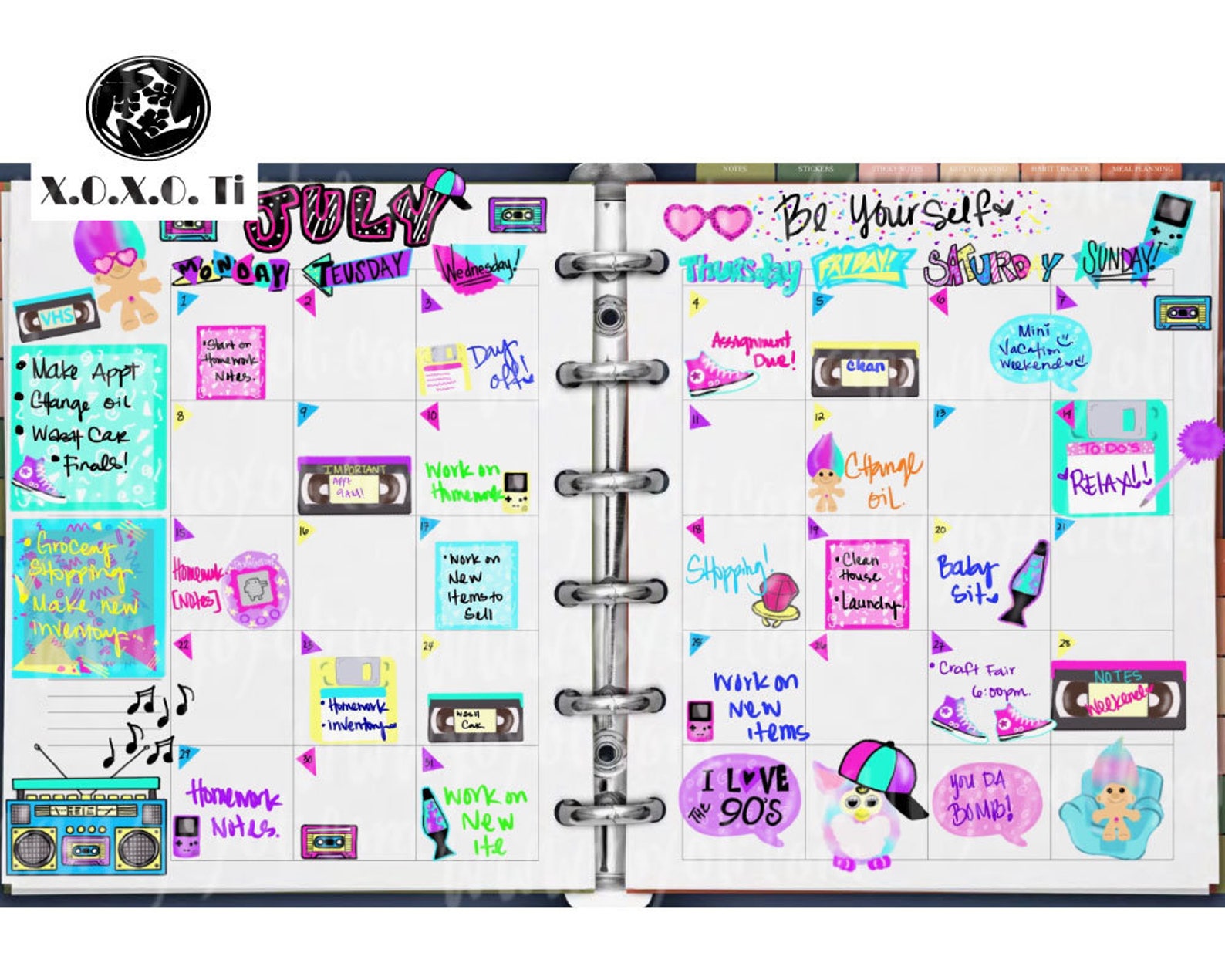 90s Clipart-digital Planner-stickers-throwback-90s Sticker Pack-90s ...