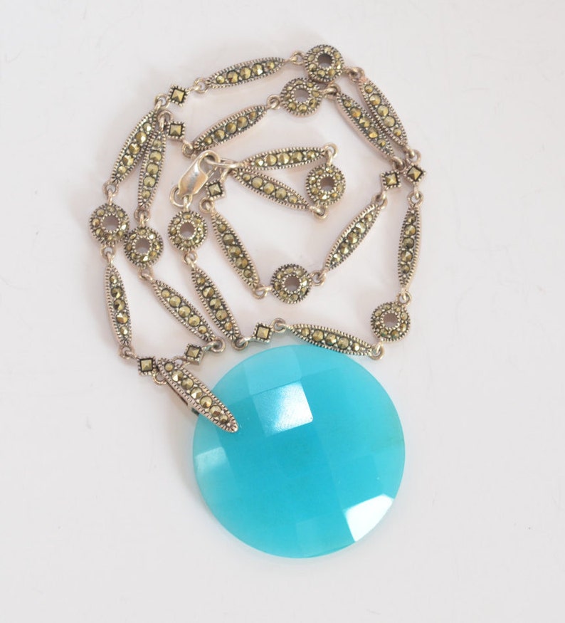 Vintage Judith Jack Designer Modernist Art Deco Large Teal - Etsy