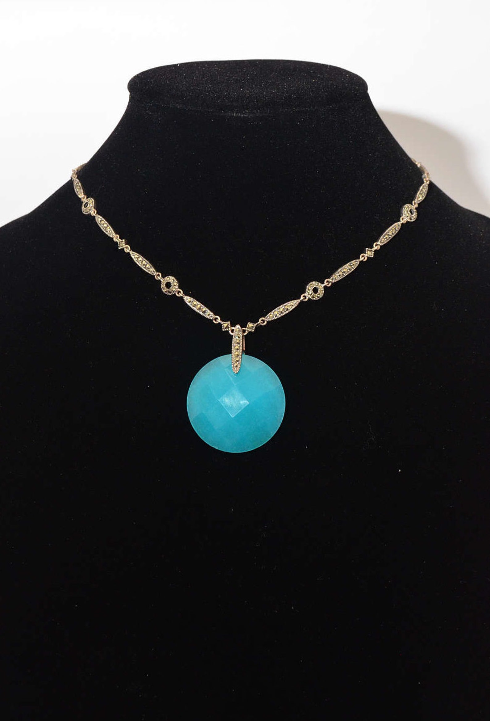 Vintage Judith Jack Designer Modernist Art Deco Large Teal - Etsy