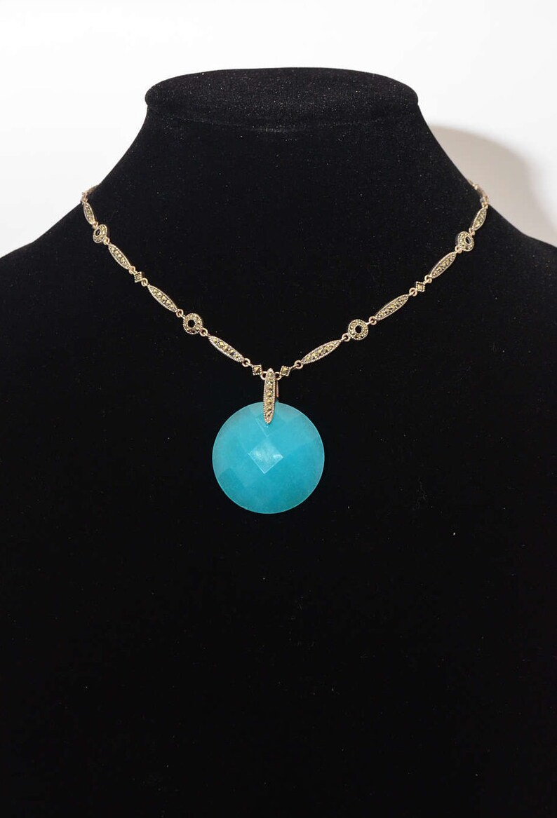 Vintage Judith Jack Designer Modernist Art Deco Large Teal - Etsy