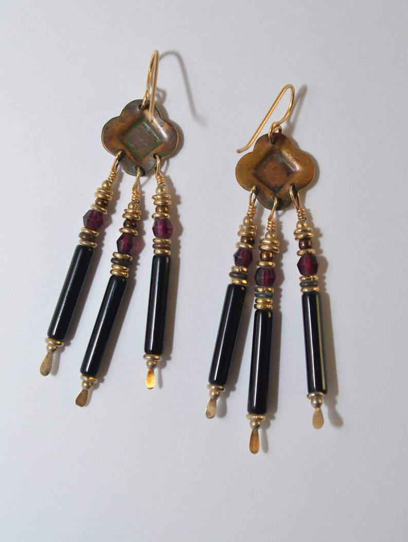 Vintage Tabra Gemstone Floral Design Earrings - Etsy