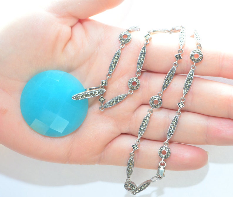 Vintage Judith Jack Designer Modernist Art Deco Large Teal - Etsy