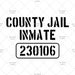 County Jail Inmate - Digital Download (svg, Png, Jpg, Pdf) - Etsy