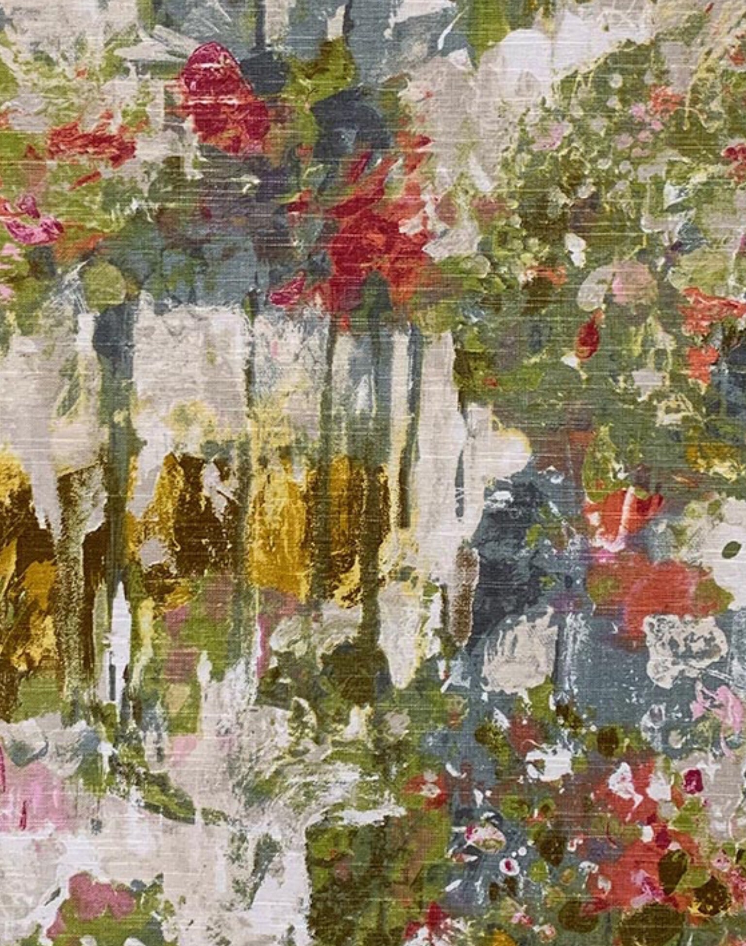 Multi Colored Floral Abstract Print-Fabric by the | Etsy