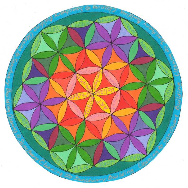 Flower of Life Mandala Coloring Page - Etsy