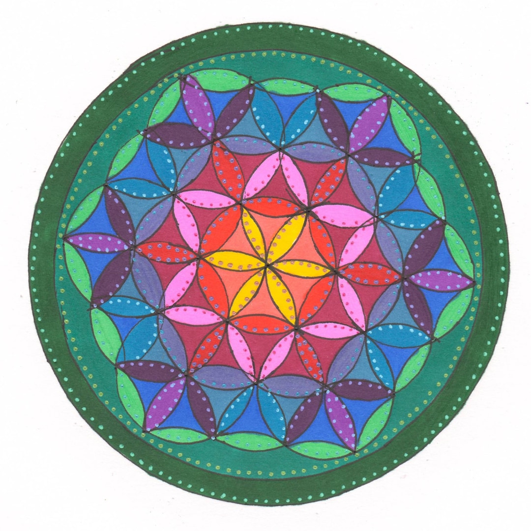 Flower of Life Mandala Coloring Page - Etsy