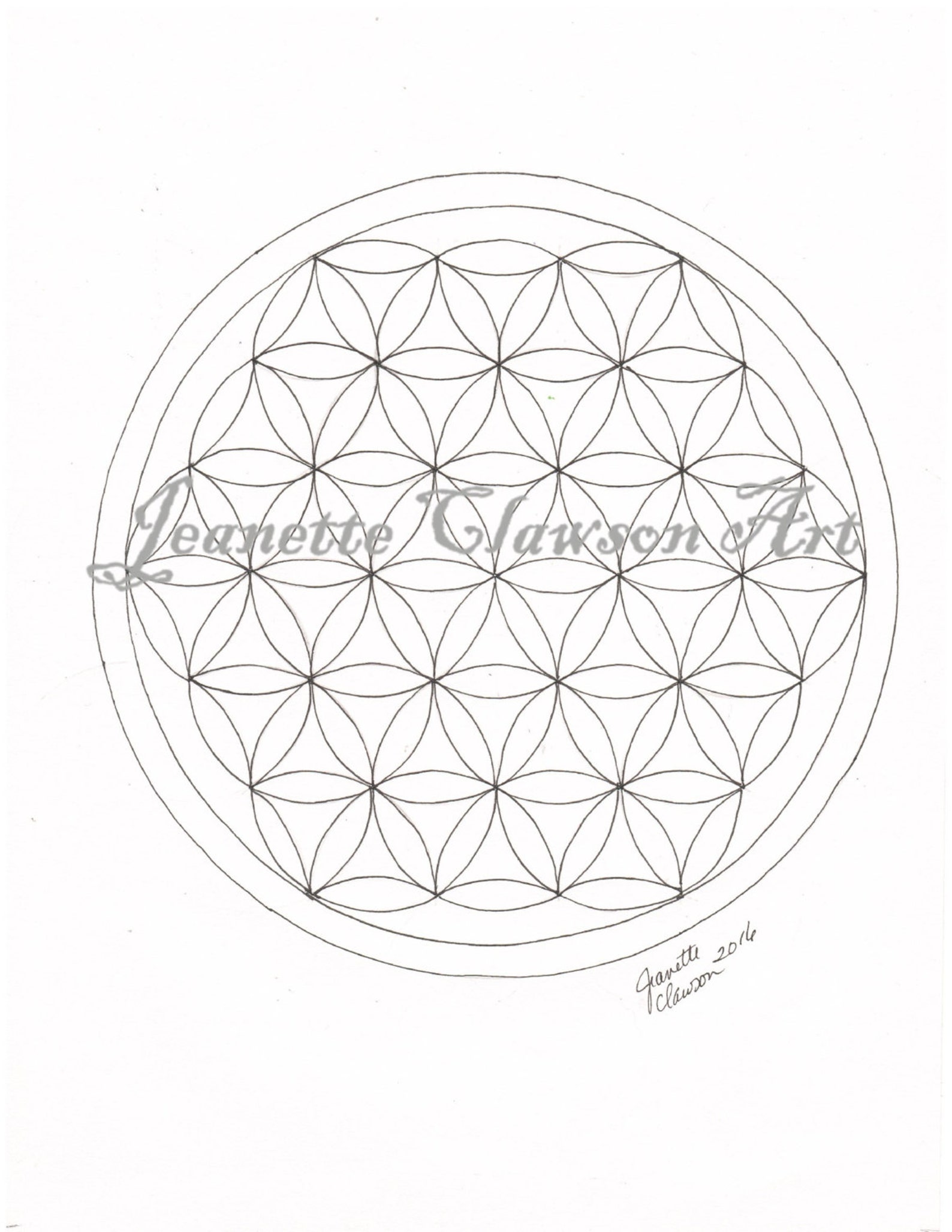 Flower of Life Mandala Coloring Page - Etsy