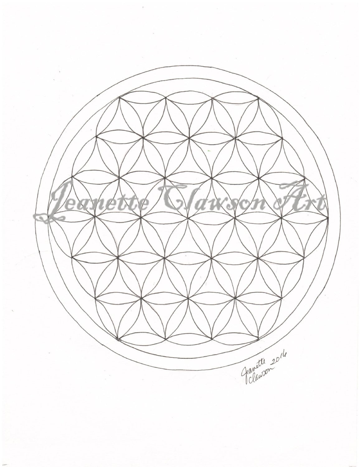 Flower of Life Mandala Coloring Page - Etsy