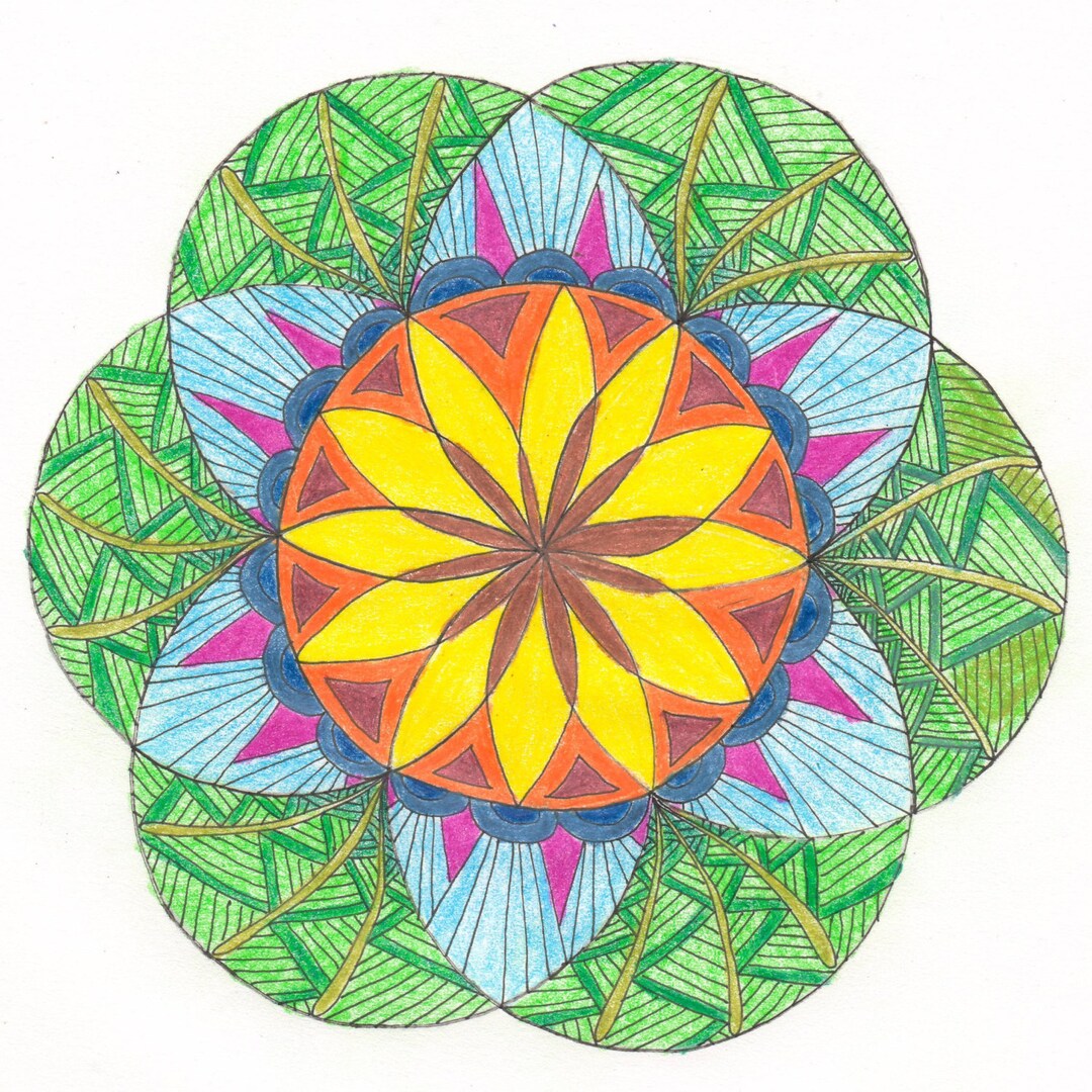 Zentangled Seed of Life Mandala Coloring Page - Etsy