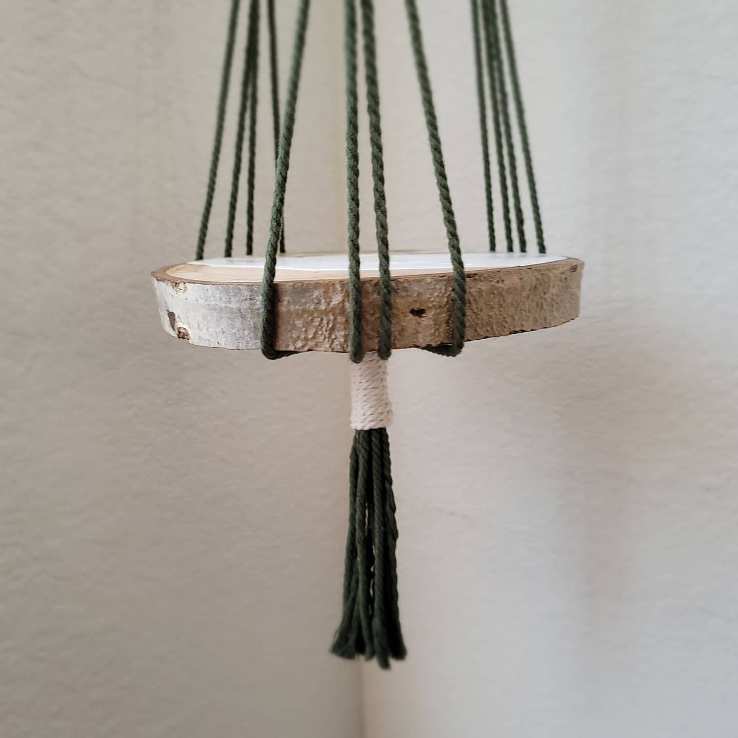 Macrame Hanging Table Aspen Wood Night Stand Fluid Art Decor - Etsy