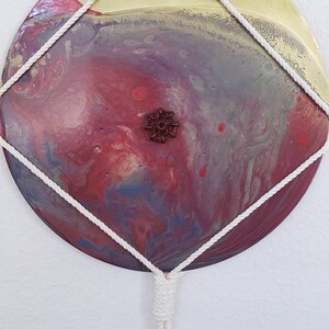 Mixed Media Painting, Macrame Wall Hanging, Industrial Decor - Etsy