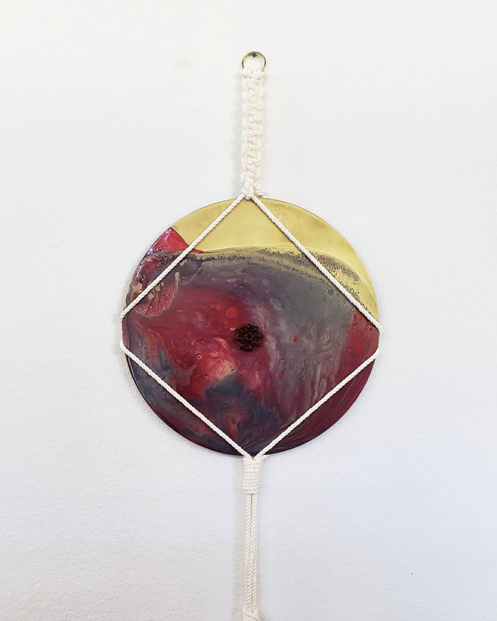 Mixed Media Painting, Macrame Wall Hanging, Industrial Decor - Etsy