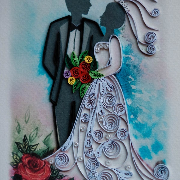 Quilled Wedding Card - Etsy