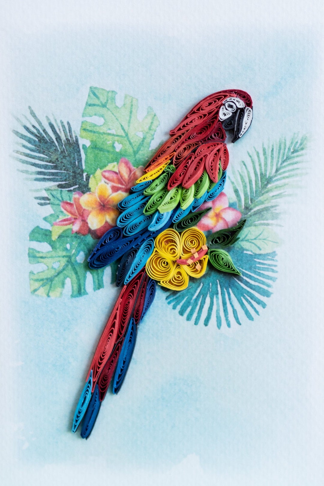 Parrot Perfection Quilled Card - Etsy
