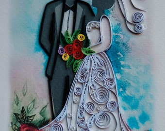 Quilled Card/wedding Card/handmade Card - Etsy