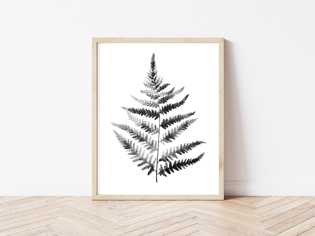 Dancing Fern Black and White| Digital Download| Printable Art | Modern ...