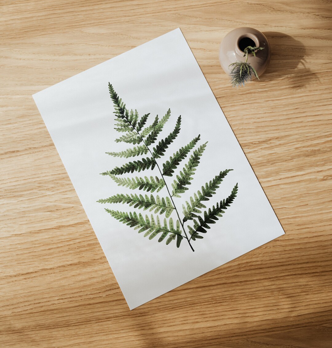 Green 11"x14" & 8"x10" Dancing Fern Giclee Print Watercolor Painting ...