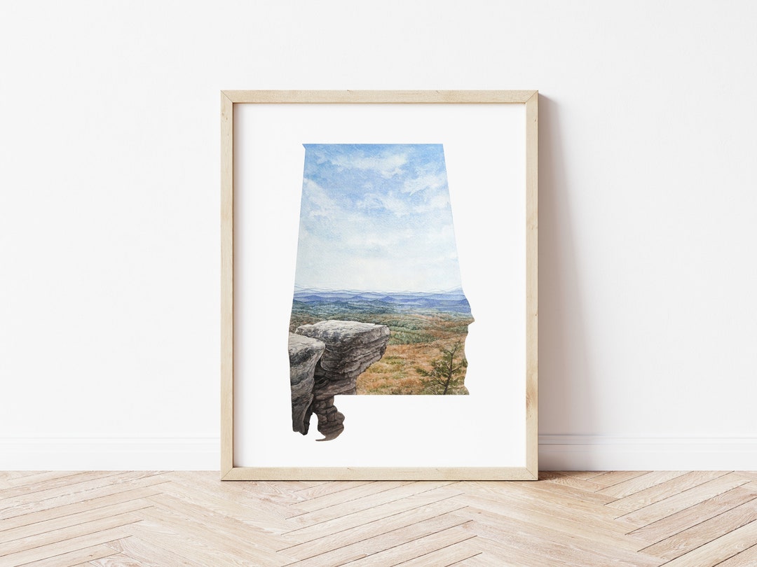 Alabama Cheaha State Park Watercolor Gicleé Art Print Sizes 8"x10" 11 ...