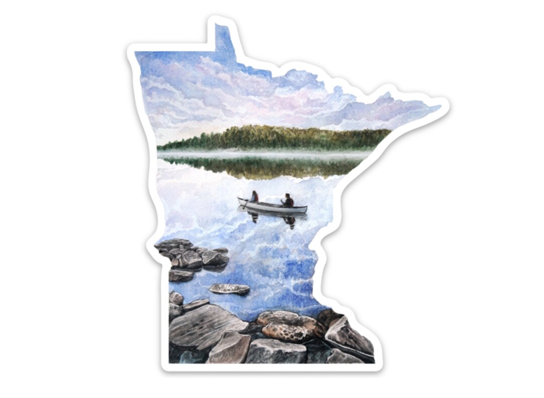Minnesota State Canoe Boundary State Park Lake Art Vinyl Sticker - Etsy
