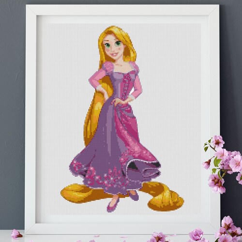 Tangled Rapunzel Cross Stitch Pattern - Etsy UK