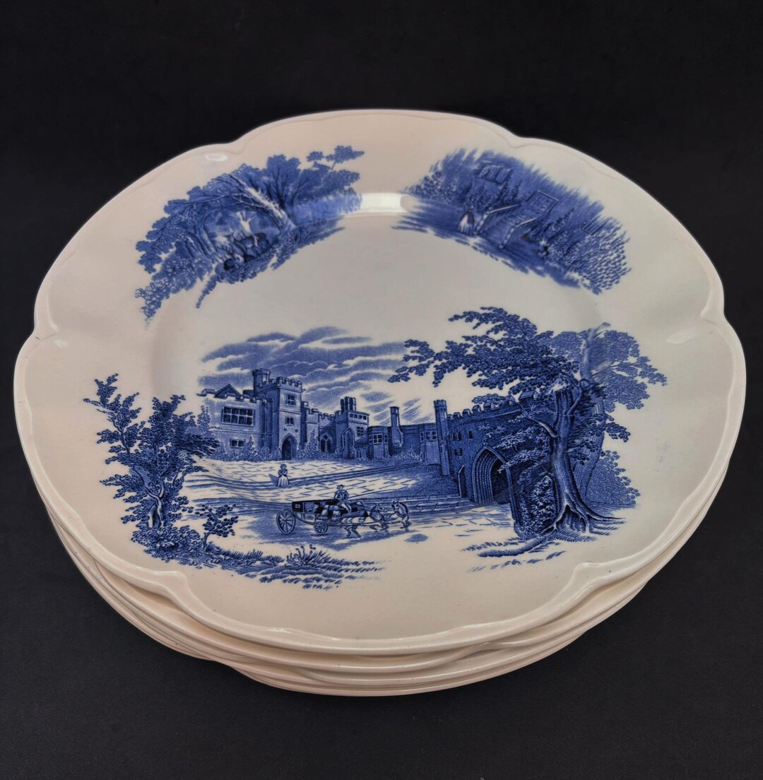 Haddon Hall Blue Dinner Plates - Set of 6 Johnson Brothers English ...