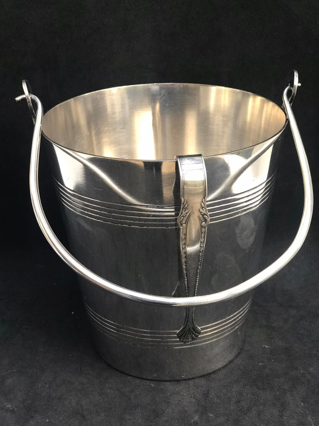 Vintage Silver Plated Ice Bucket - Eldée 1920s Bar Decor With Tongs - Etsy