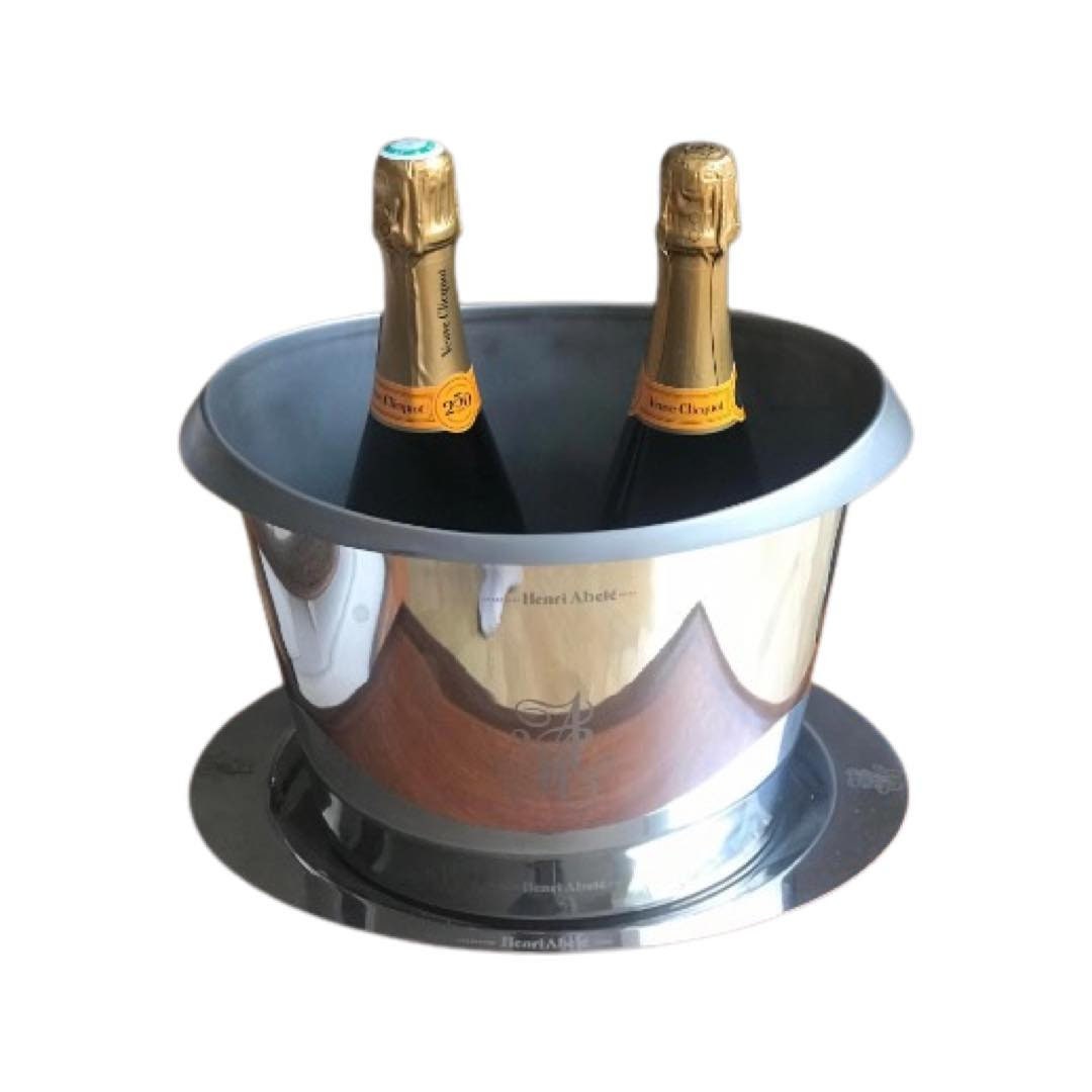 Vintage Henri Abele Champagne Bucket: Stainless Steel 2-bottle Wine ...