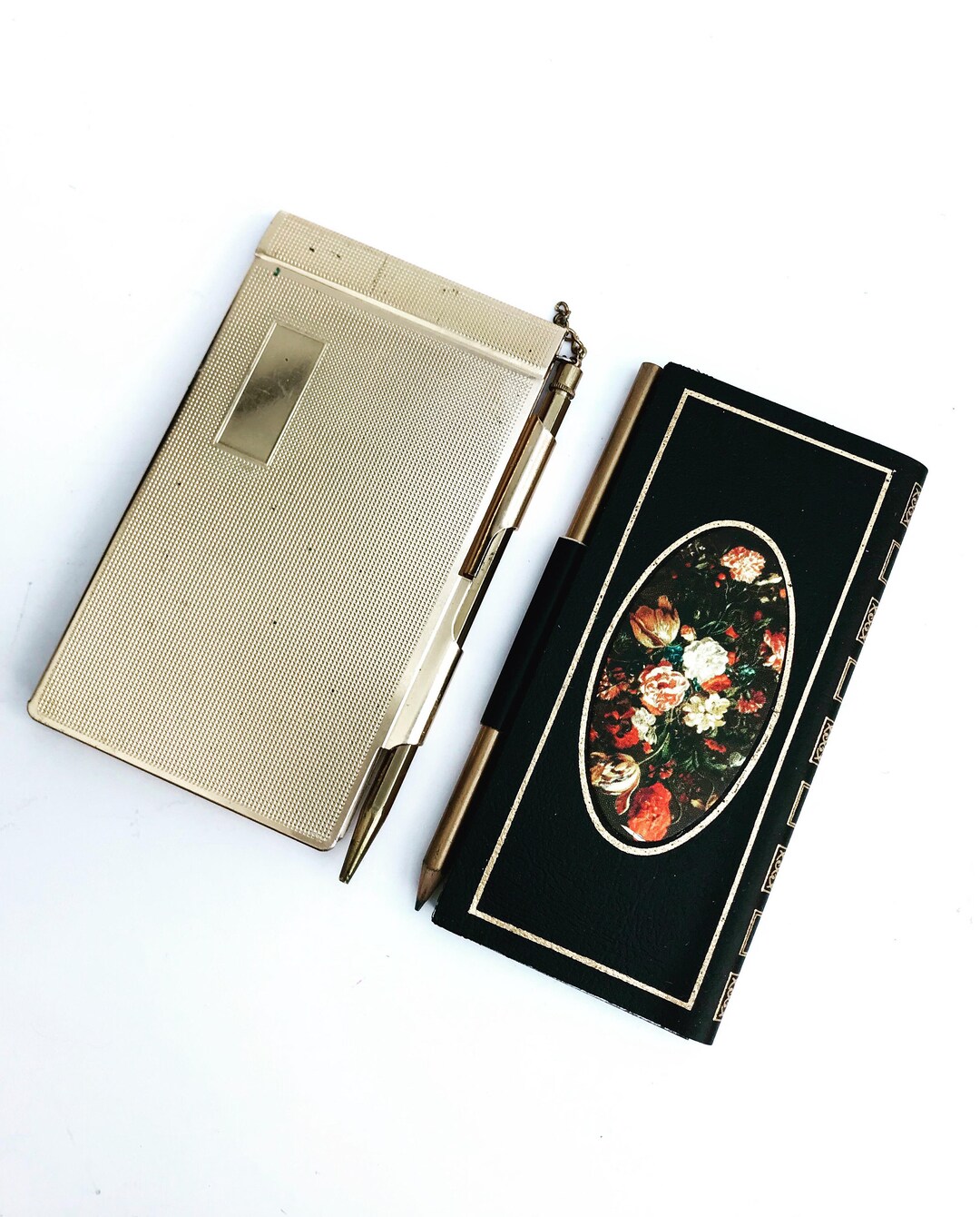 Notebook Case Notepad Vintage Pencil Gold Pocket Agenda Leather Tone ...