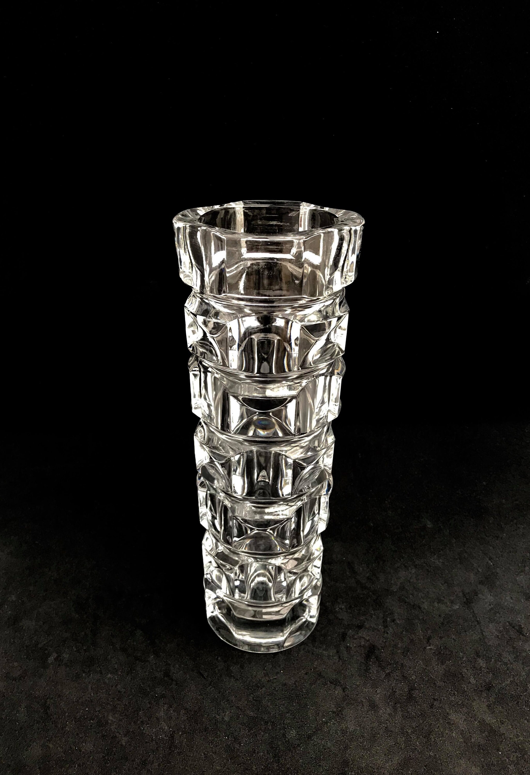 Home Décor Mid Century Luminarc Vase Geometric Clear Glass 1970s France ...