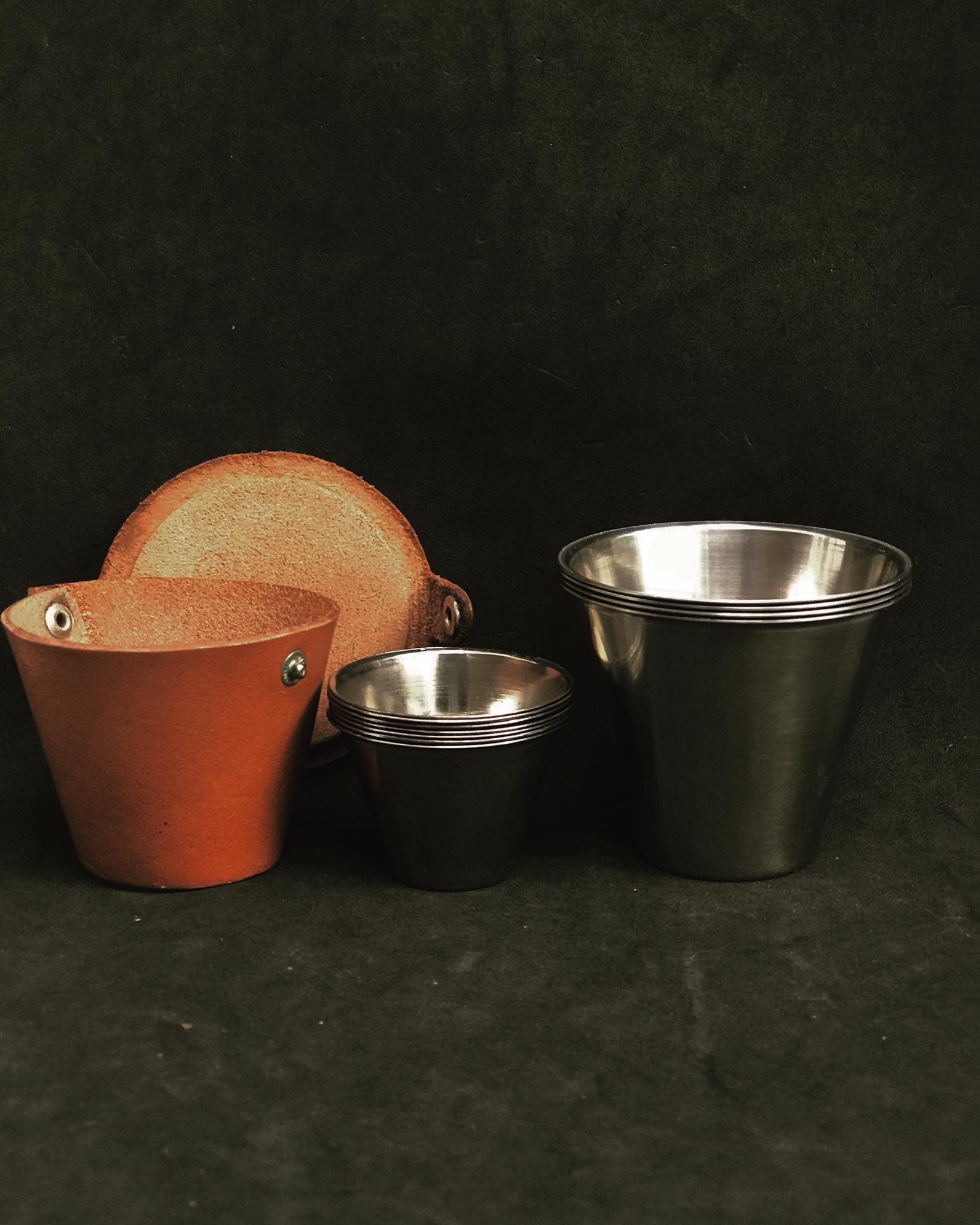 Mid-century Ria Stirrup Cup Set: Stainless Steel Travel Beakers With ...