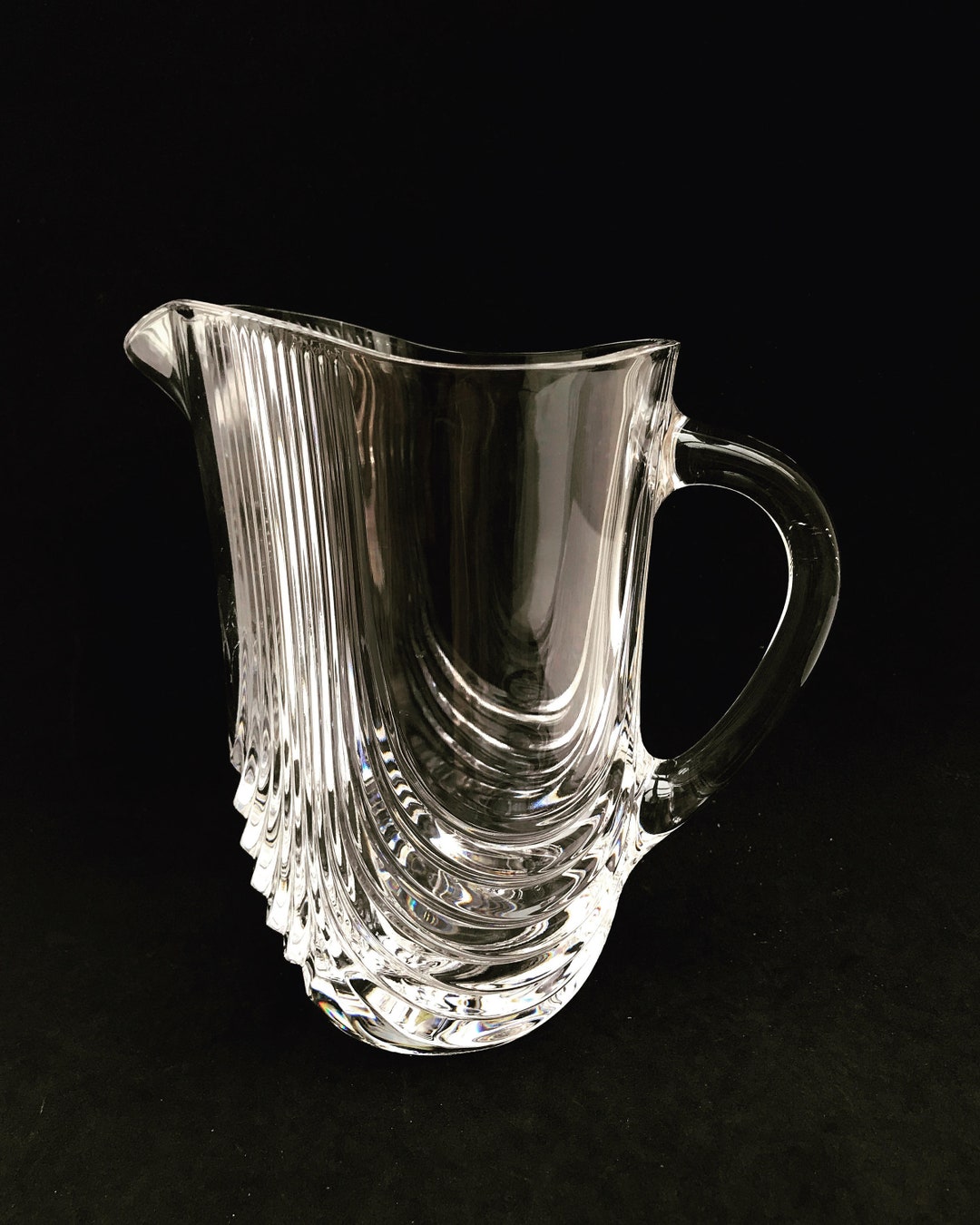 Water Jug Pitcher Wine Orange Jus Vintage Broc Mid Century Modern Clear ...