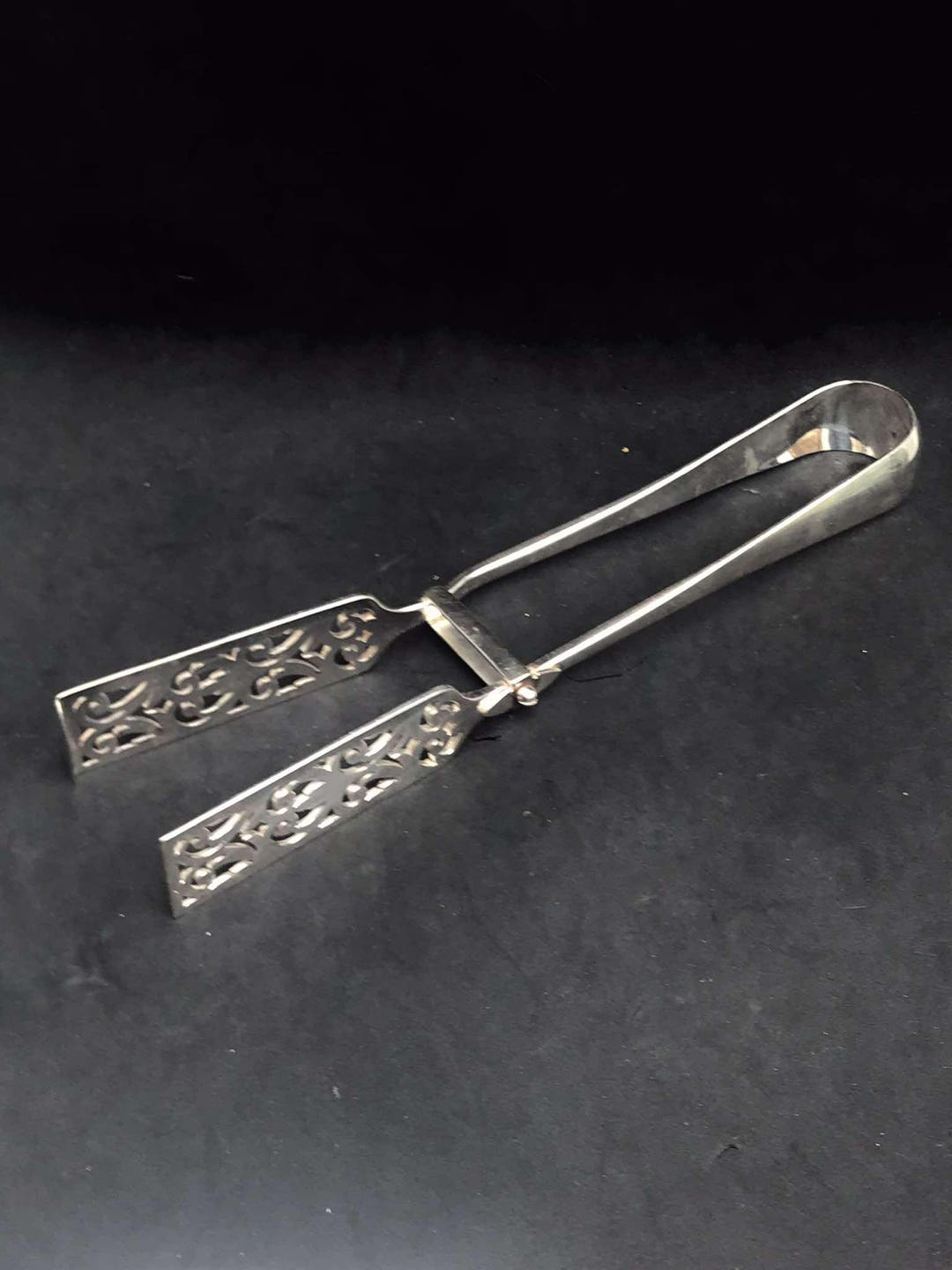 Antique Tongs Server Asparagus Chic Cottage England Silver Plated ...