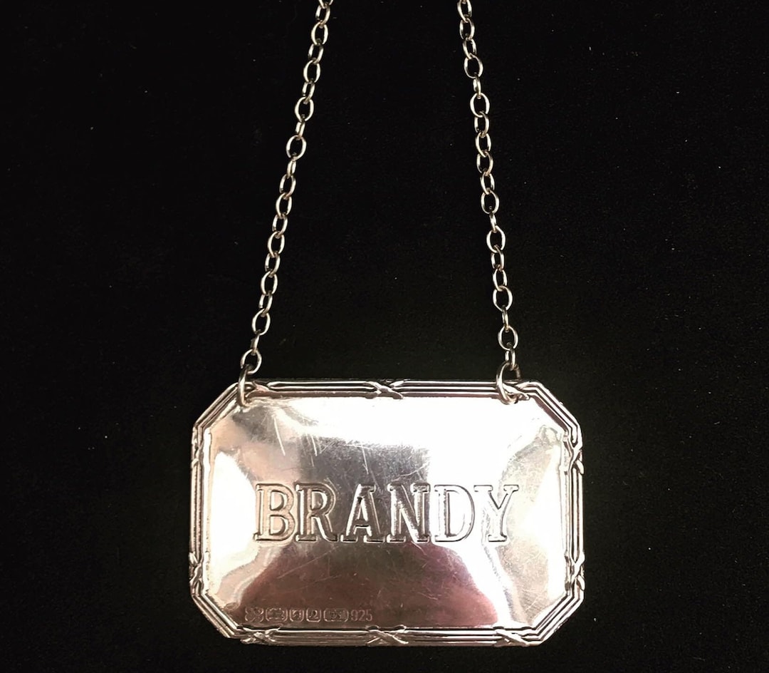 Vintage Sterling Silver Brandy Bottle Neck Tag: Bar Cart Decor - Etsy