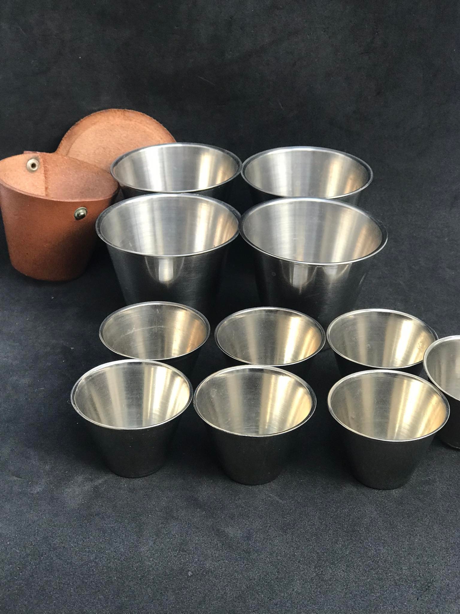 Mid-century Ria Stirrup Cup Set: Stainless Steel Travel Beakers With ...