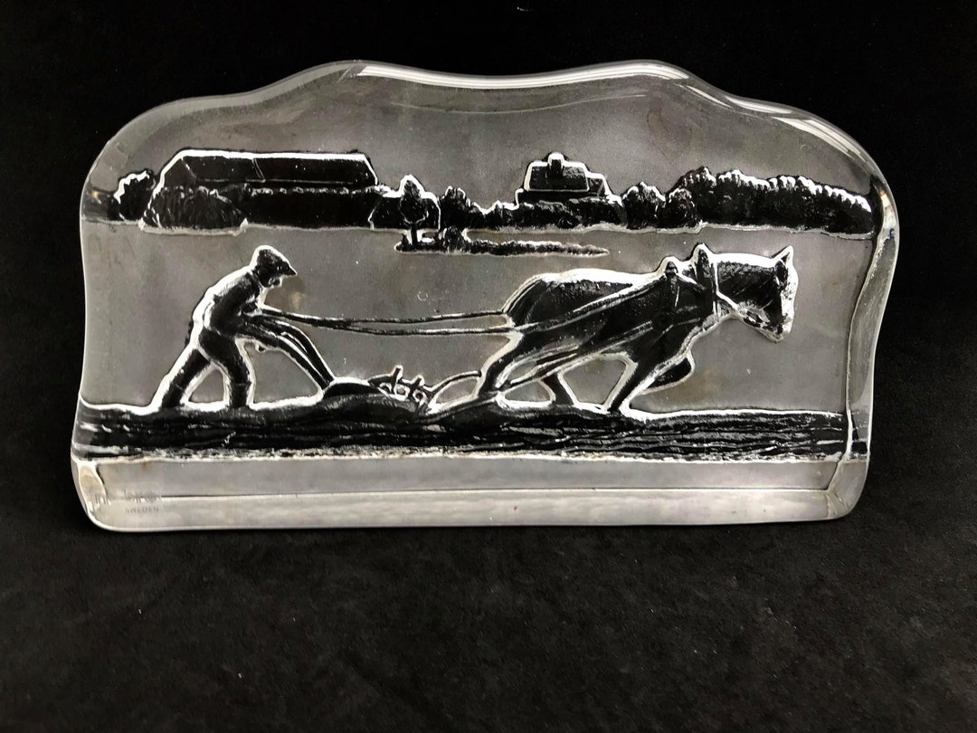 Mid Century Modern Art Glass Paperweight: Scandinavian Nybro Desk ...