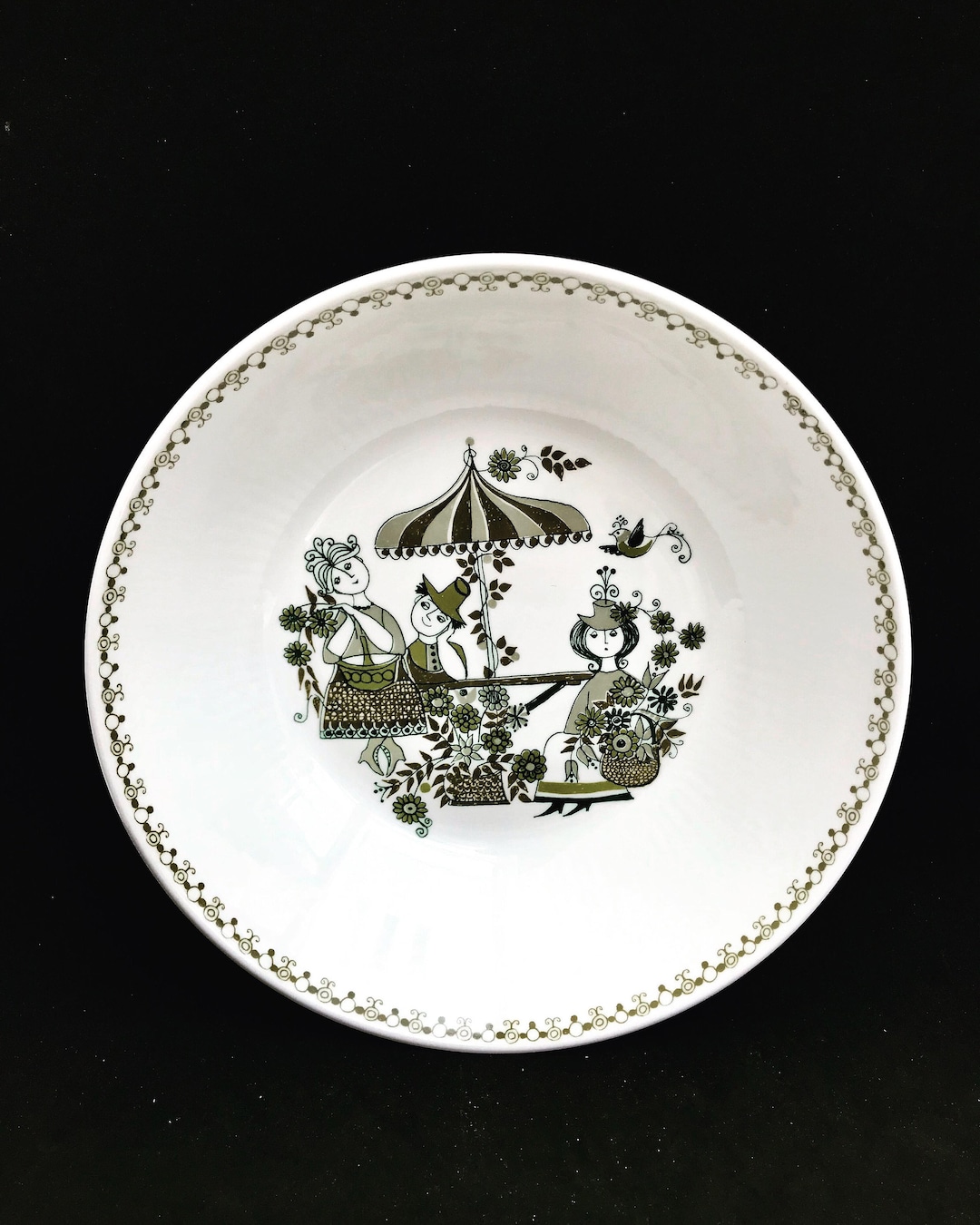 Vintage Figgjo Flint Serving Plate: Turi Design Market Pattern ...