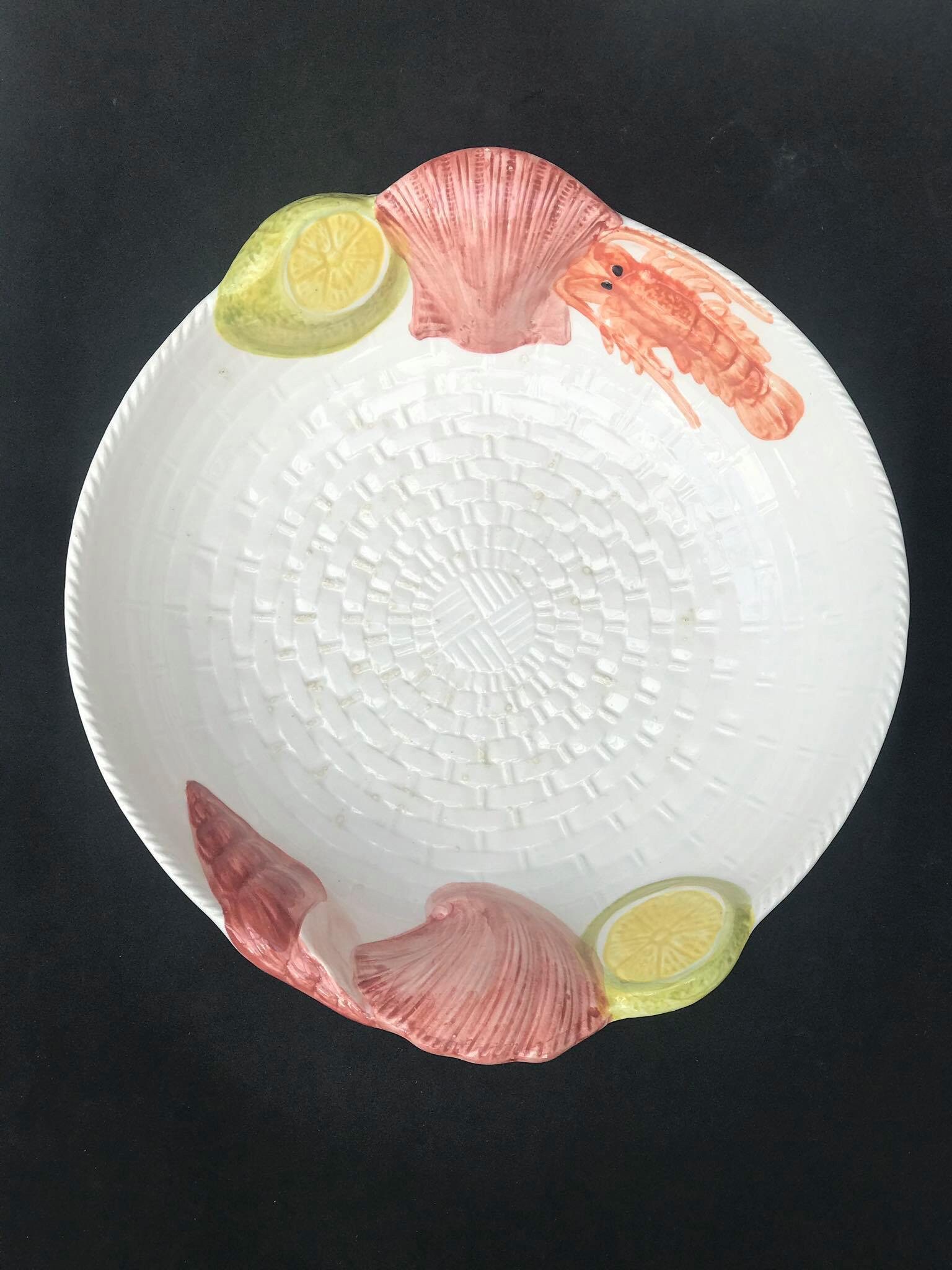 Seafood Serving Plate Round Lobster Shellfish Italian Hand Made Pottery ...