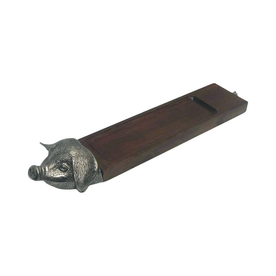 Cutting Board Saucisse Charcuterie Chopping Wooden and Metal Pig ...