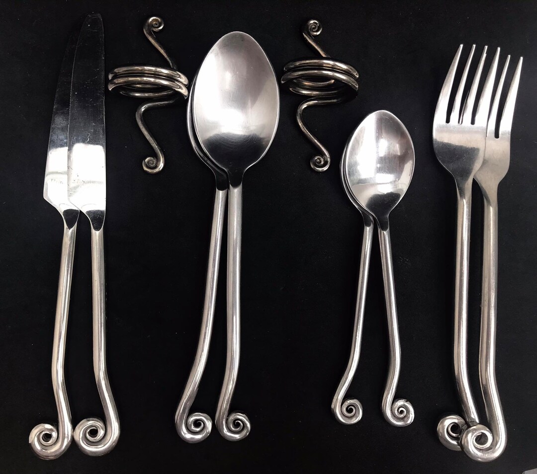Swirl Single 8 Spare Flatware Twist Cutlery French Amefa Twisted Ends ...