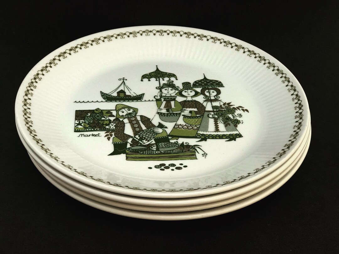 Figgjo Flint Dinner Plates (set of 4): Turi Market Scandinavian Design ...